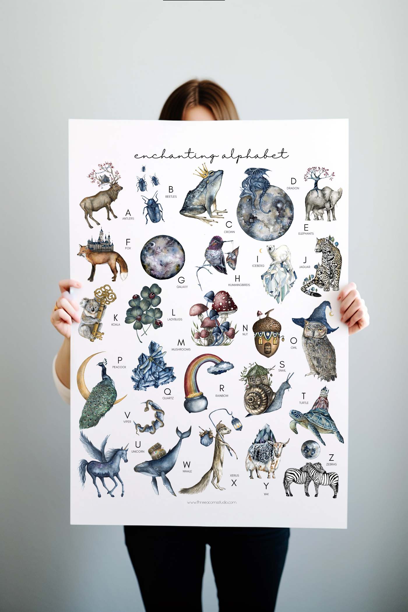Enchanting alphabet - Learning Magical ABC Glicée Art Print for kids ...
