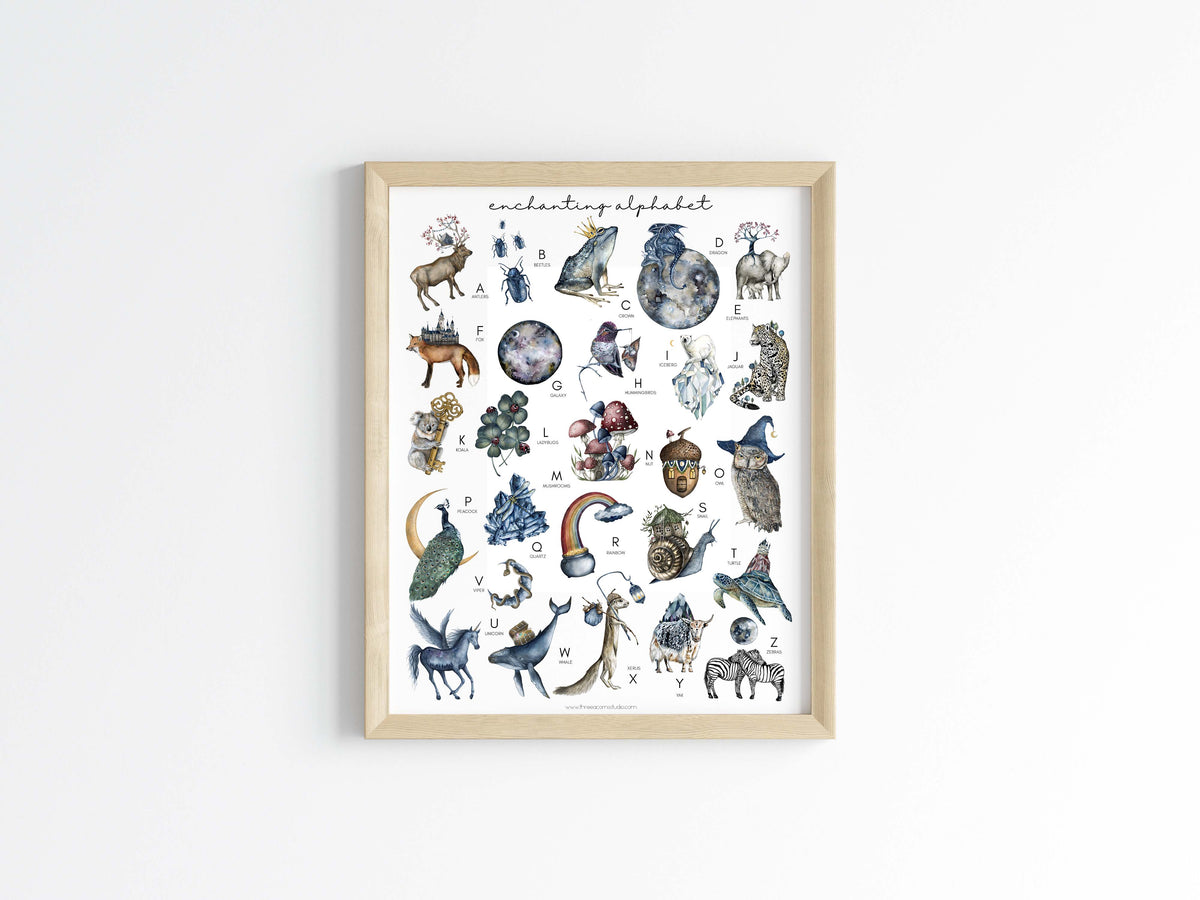 Enchanting alphabet - Learning Magical ABC Glicée Art Print for kids ...