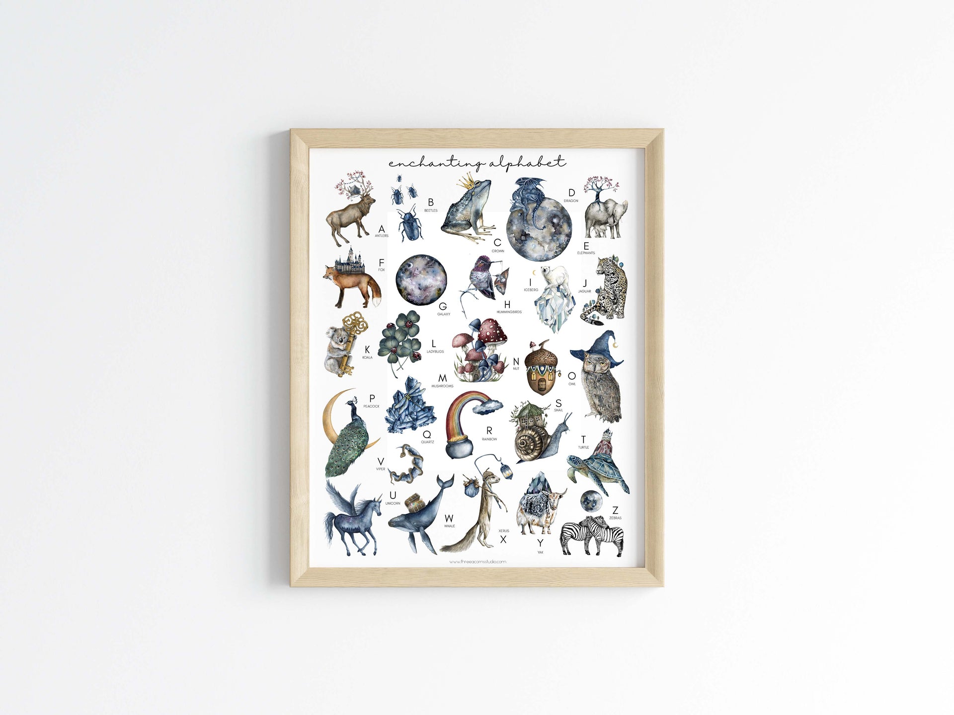 Enchanting alphabet - Learning Magical ABC Glicée Art Print for kids ...